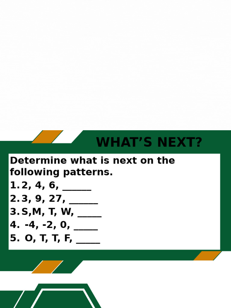 Math 10 - Lesson 1-Generating Patterns | PDF | Sequence | Numbers