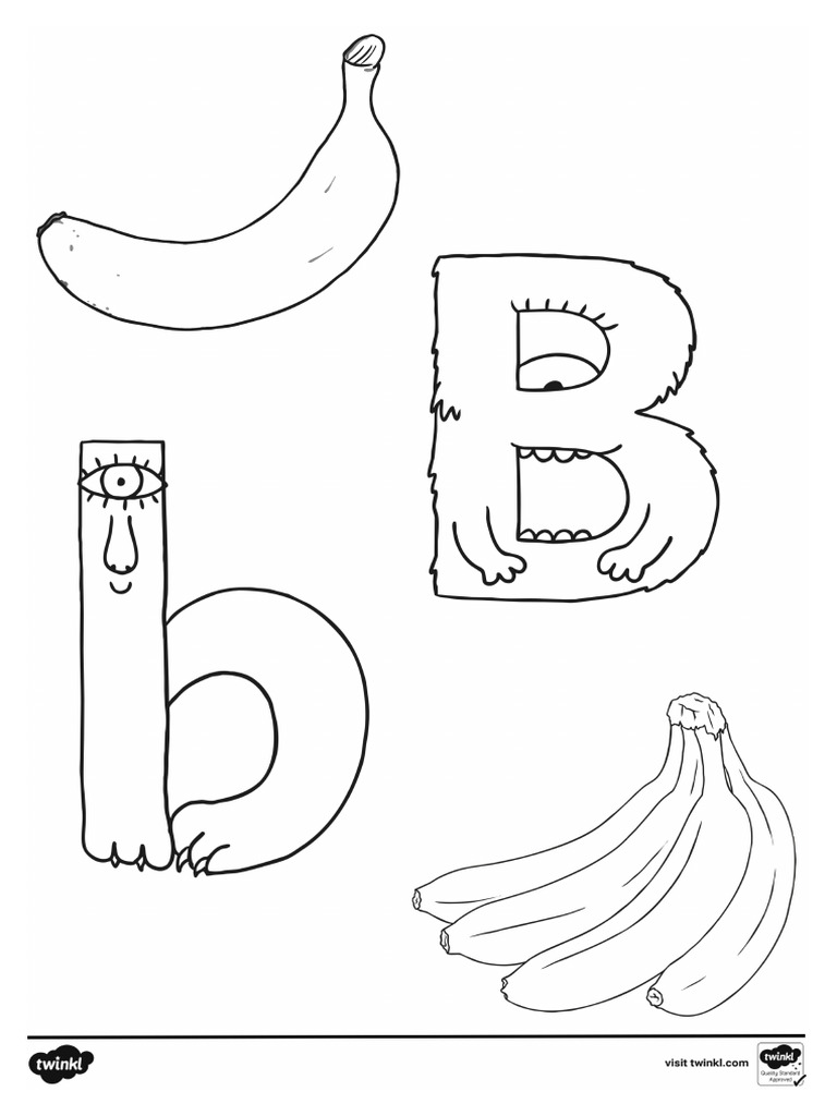 T TP 2662163 B Is For Banana Colouring Page - Ver - 1 | PDF