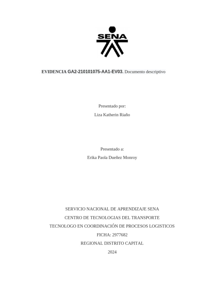 Informe Descriptivo | PDF | Calidad (comercial) | Logística