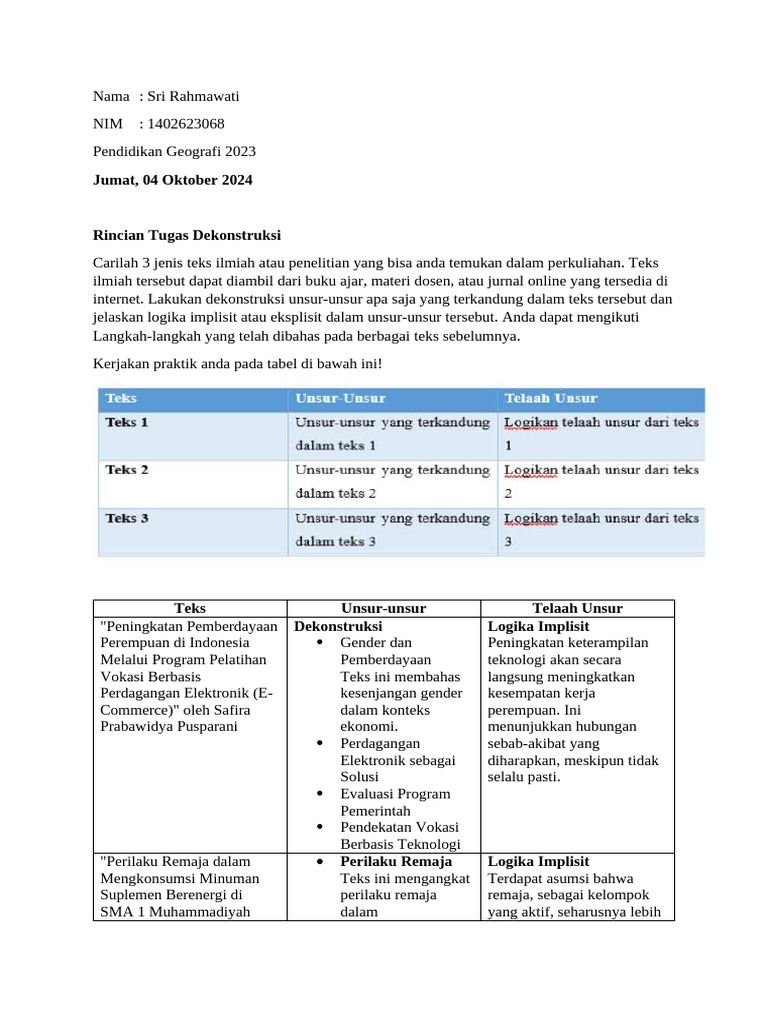 Sri Rahmawati (1402623068) - Tugas 3 Logika Dan Penalaran | PDF