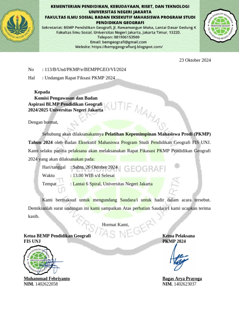 00-Surat Undangan Rabes II PKMP 2024 | PDF