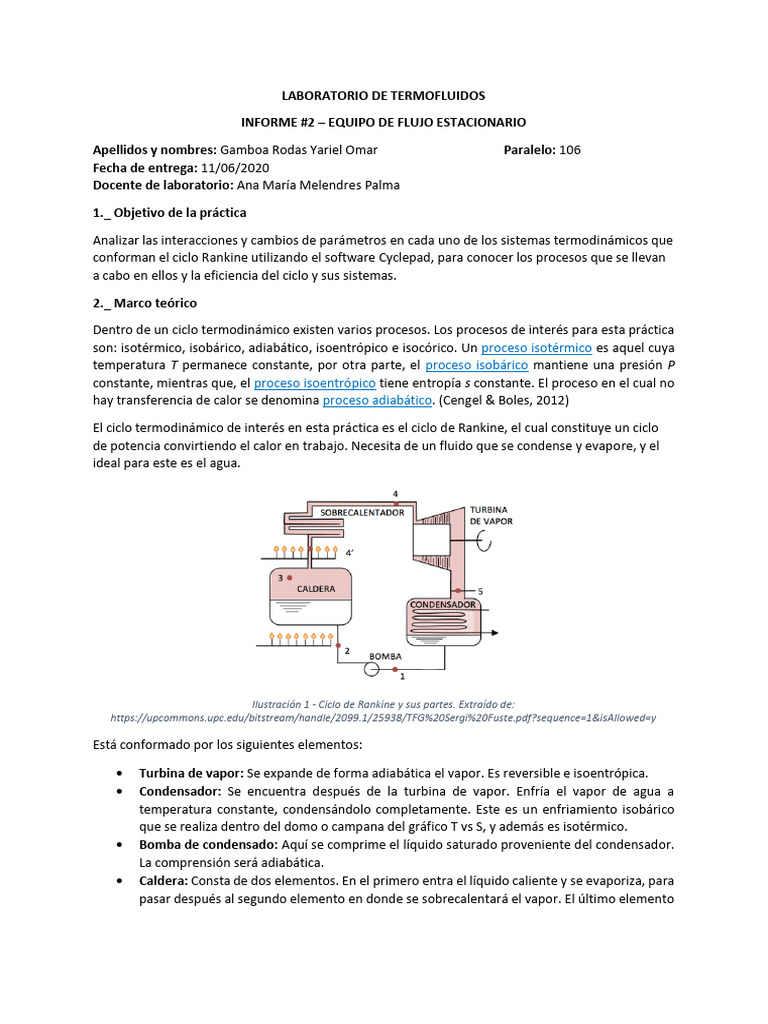 Análisis del Ciclo Rankine en Cyclepad | PDF | Vapor | Termodinámica