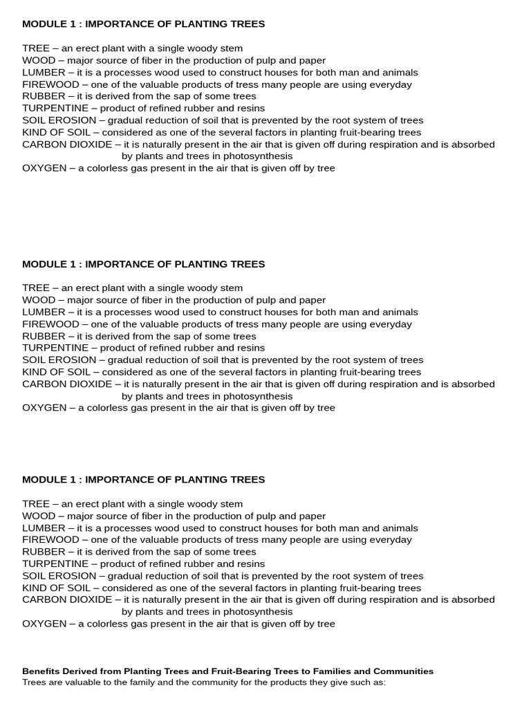 Module 1 Tle | PDF | Trees | Soil