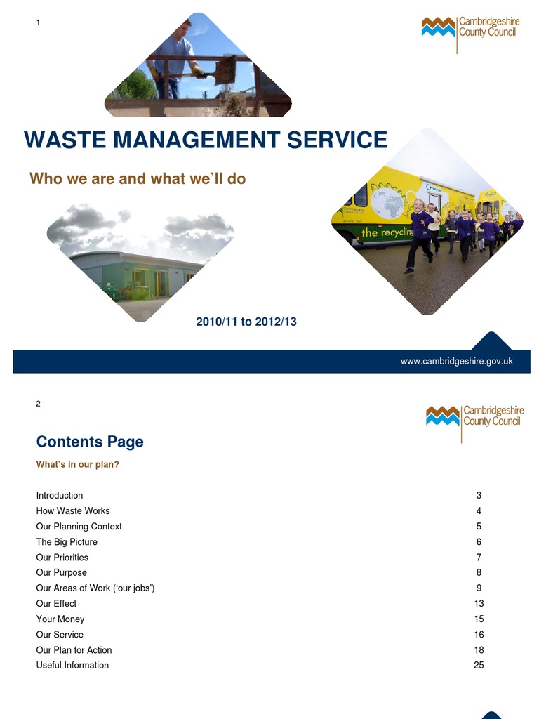 Waste Management Service Plan 2010 | PDF | Recycling | Waste Management