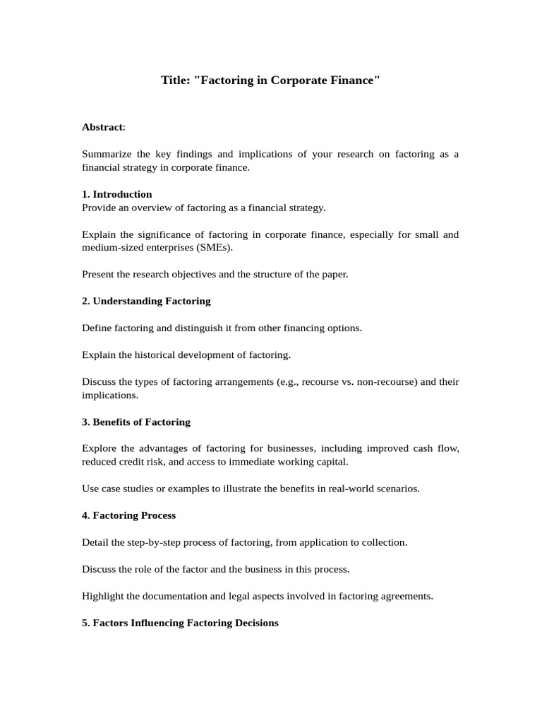 Factoring Assignment | PDF | Factoring (Finance) | Working Capital