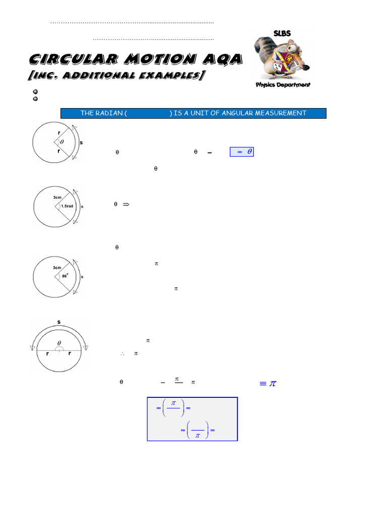 Aqa 7408 Circularmotion With Examples | PDF | Acceleration | Force