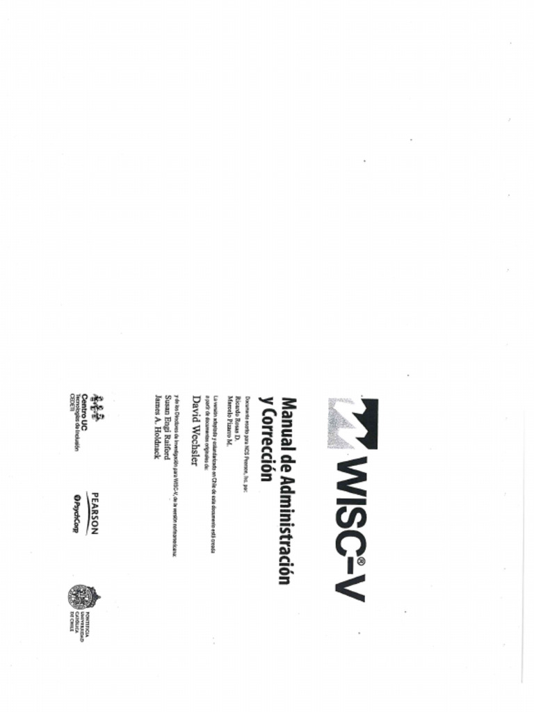 WISC-V Manual de Administracion y Correccion | PDF