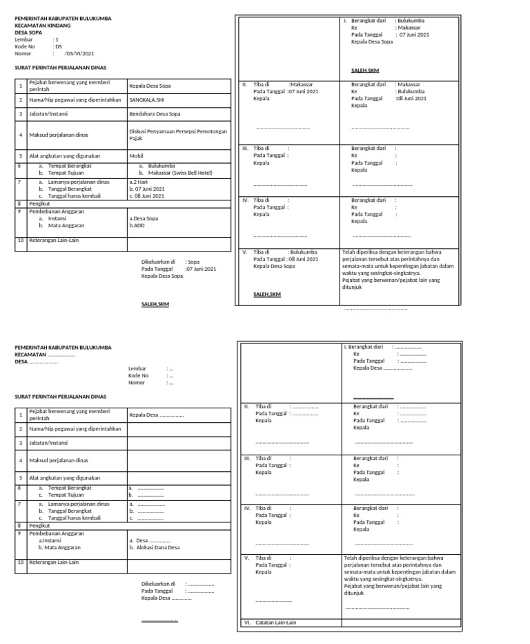 Format SPPD Baru | PDF