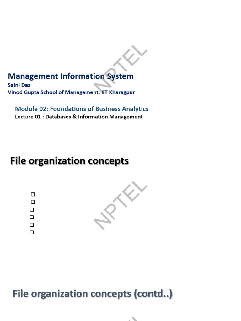 MIS Week 2 | PDF | Relational Model | Relational Database