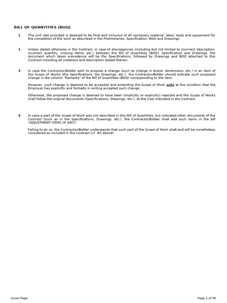 DDP-WP01-BOQ - For Tender (Bidder Name) | PDF | Window | Door