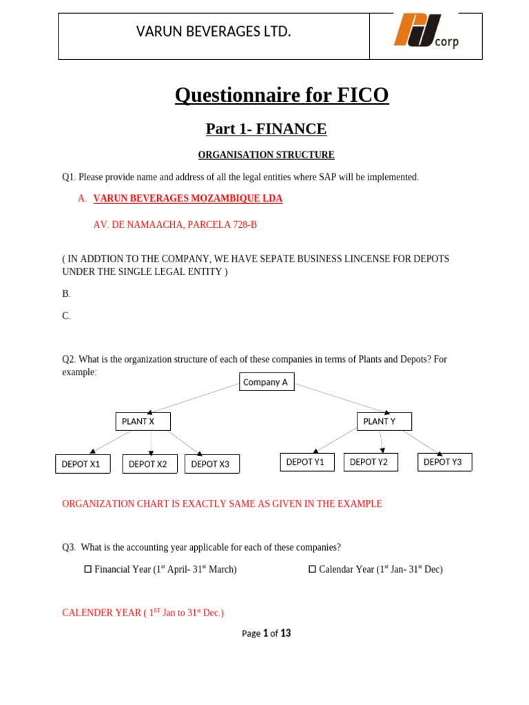 FICO Questionnaire | PDF | Depreciation | Banks