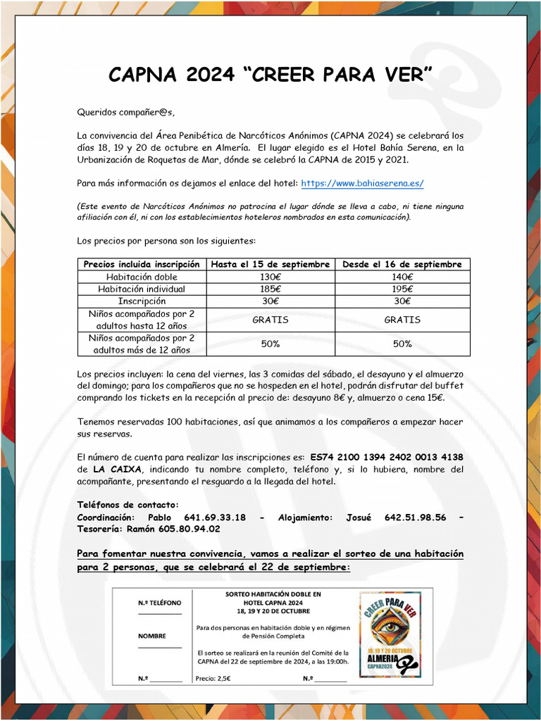 Carta de Presentación CAPNA 2024 | PDF