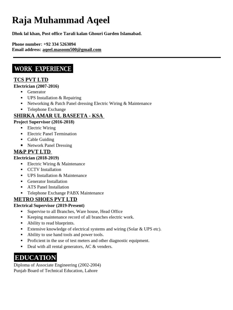 Aqeel CV | PDF
