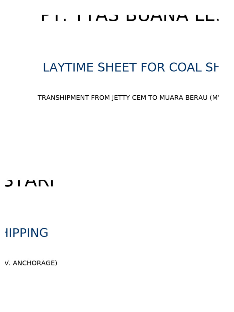 Master Laytime Statement 11 | PDF | Shipping