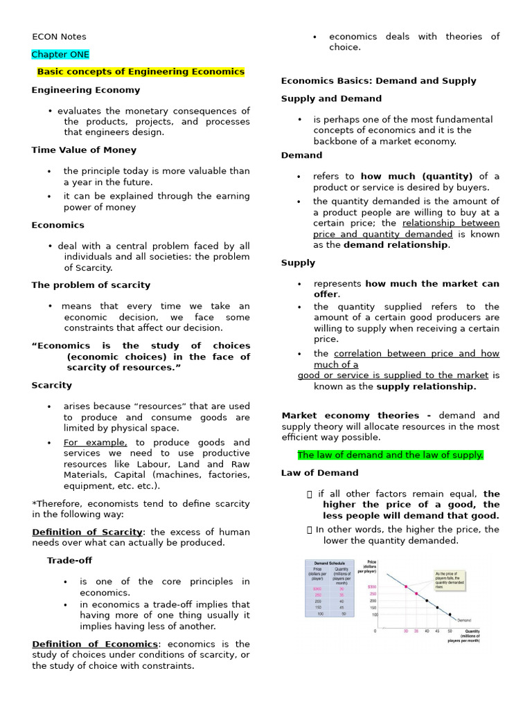 ECONOMICS-NOTES | PDF | Economics | Interest