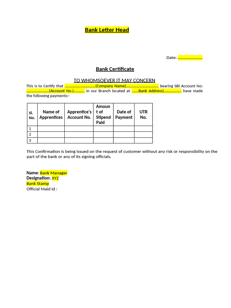 Bank_Certificate_format (1) (1) | PDF