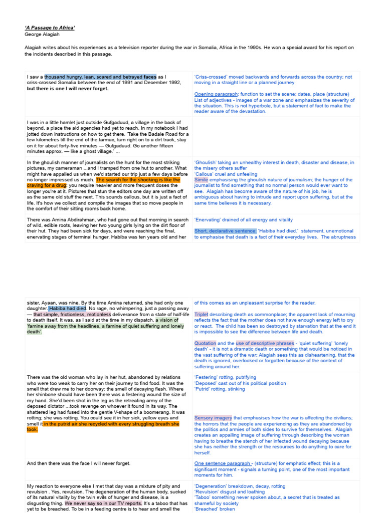 Alagiah's Haunting Somalia Experience | PDF | Disgust