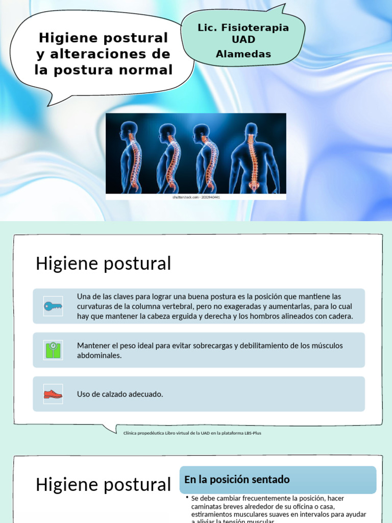 Higiene Postural y Alteraciones de La Postura Normal | PDF | Pie | La ...
