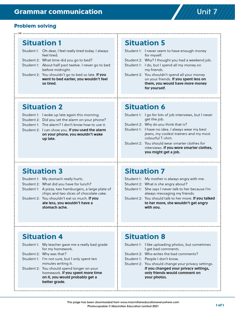 B1 U7 Grammar Communication | PDF