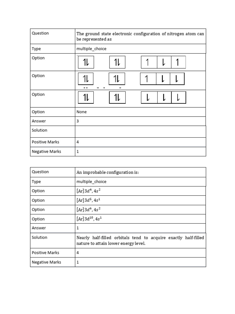 1 Sept-11cls - Quiz 30Q - Chemistry | PDF | Electron Configuration ...