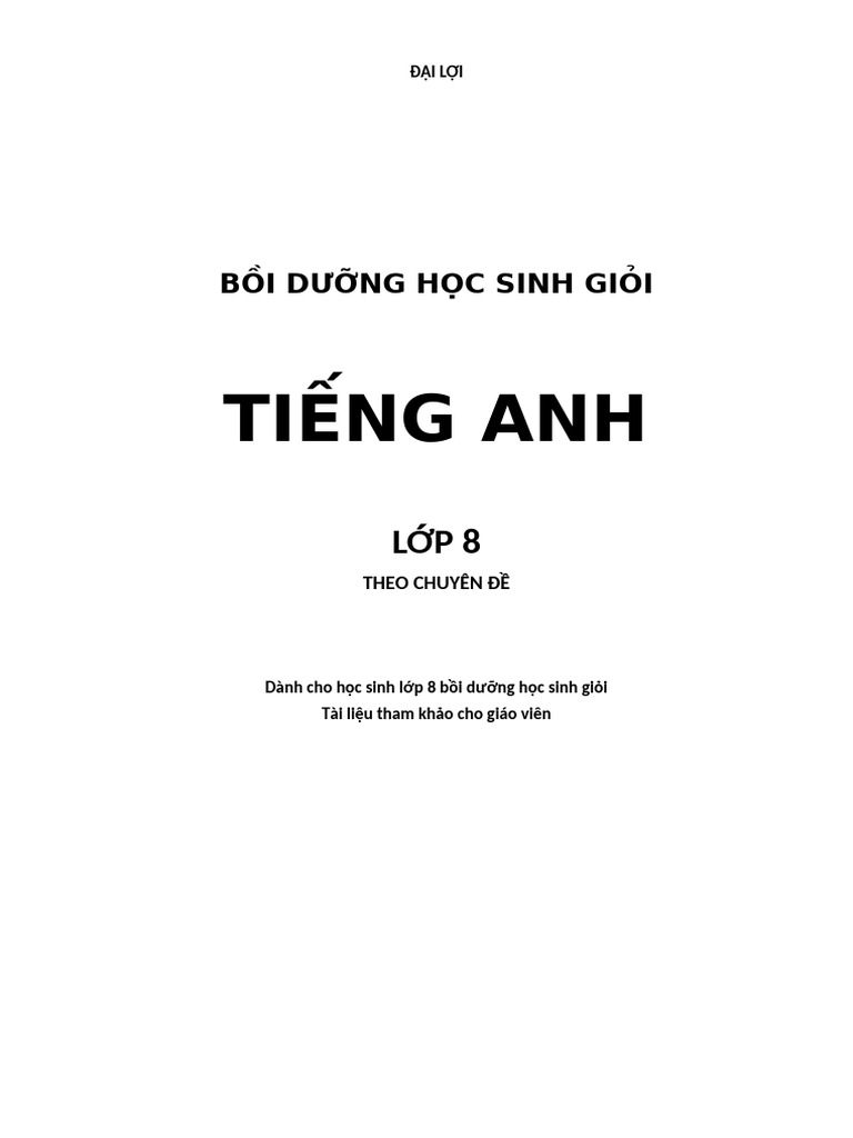 1. Các Chuyên Đề Ngữ Pháp Tiếng Anh 8 | PDF