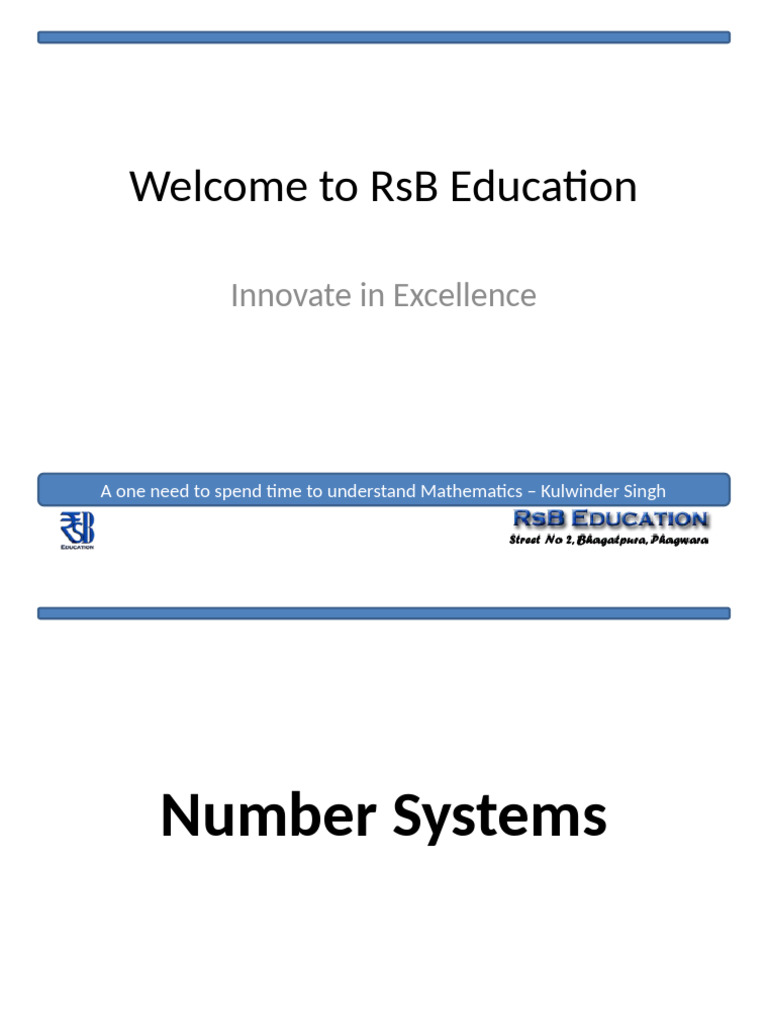 Module 3 Number Systems | PDF | Numbers | Rational Number