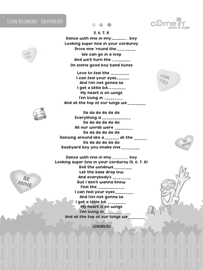 Backyard Boy Lyrics Summary | PDF