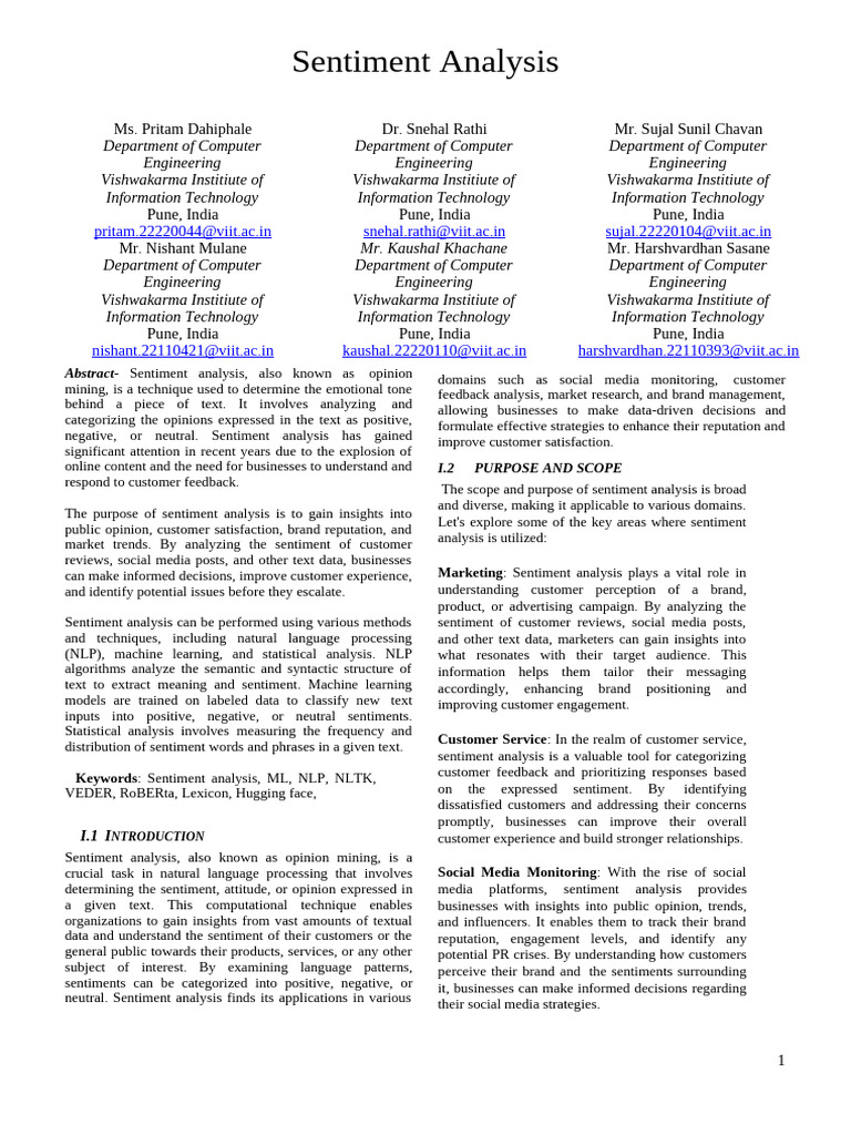Sentiment Analysis for Engineers | PDF | Machine Learning | Learning