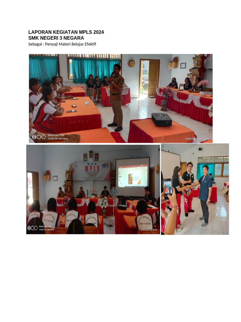 LAPORAN KEGIATAN MPLS Juli 2024 | PDF