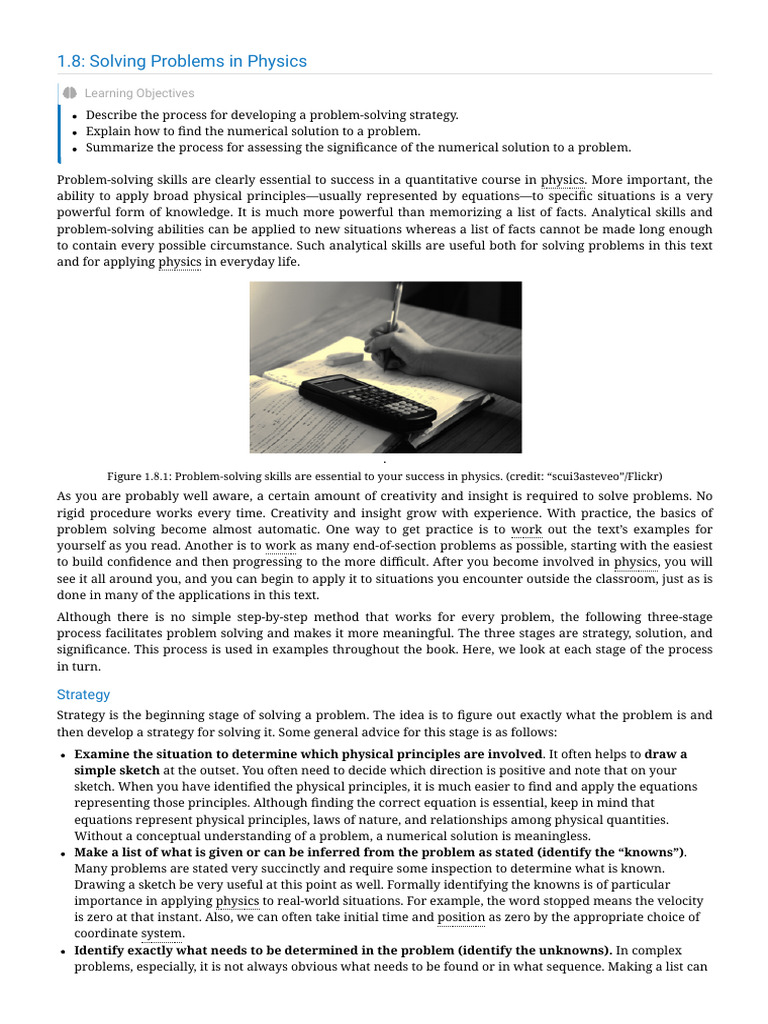 Solving Problems In Physics Pdf Mathematics Equations