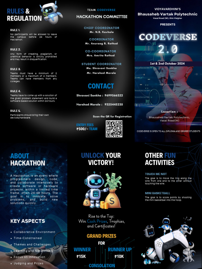Brochure of Hackathon CODEVERSE'2.0 | PDF