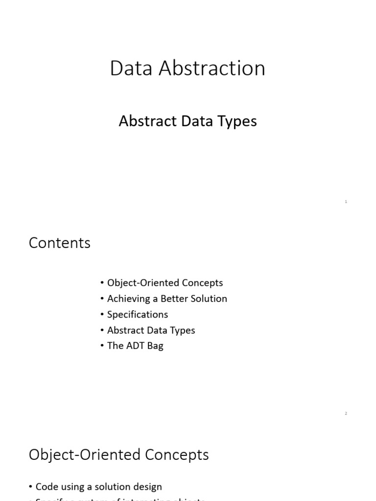 Data Abstraction and ADT | PDF | Abstraction (Computer Science) | Class (Computer Programming)