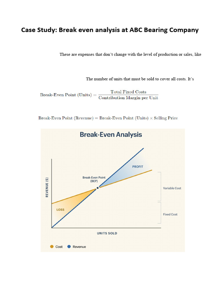 Break-Even Analysis at ABC Bearings | PDF | Income Statement | Business