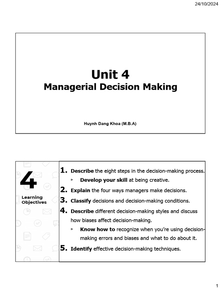 C4. Managerial Decision Making | PDF | Decision Making | Artificial Intelligence