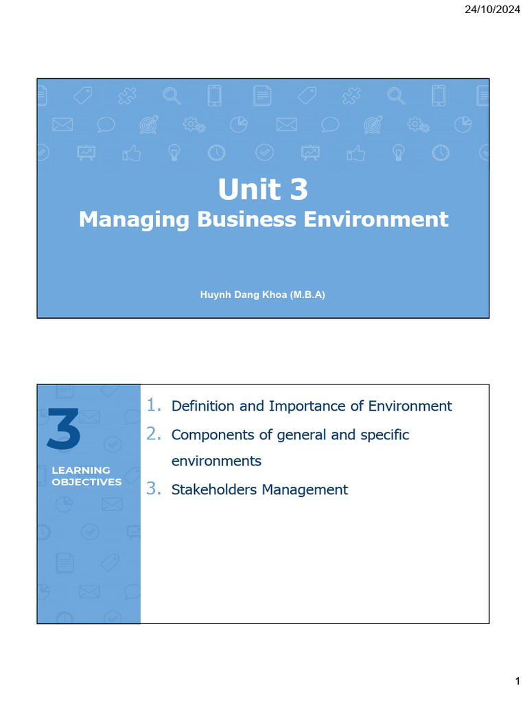 C3. Managing Business Environment | PDF | Stakeholder (Corporate ...