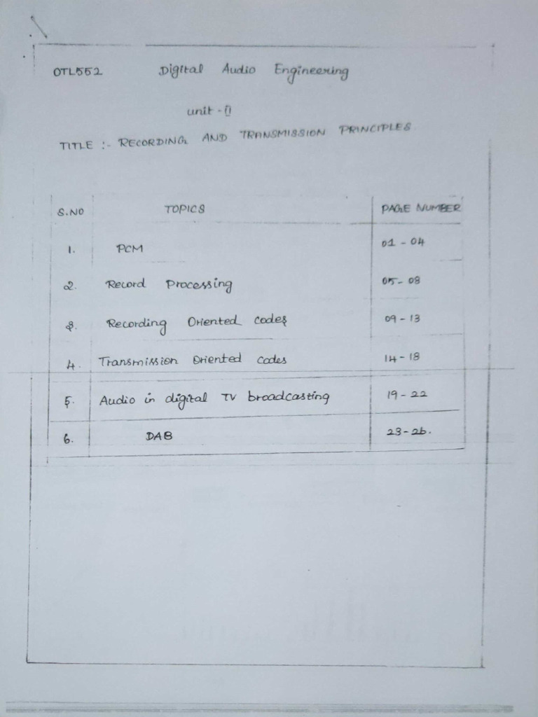 Digital Audio Engineering Unit-2 | PDF