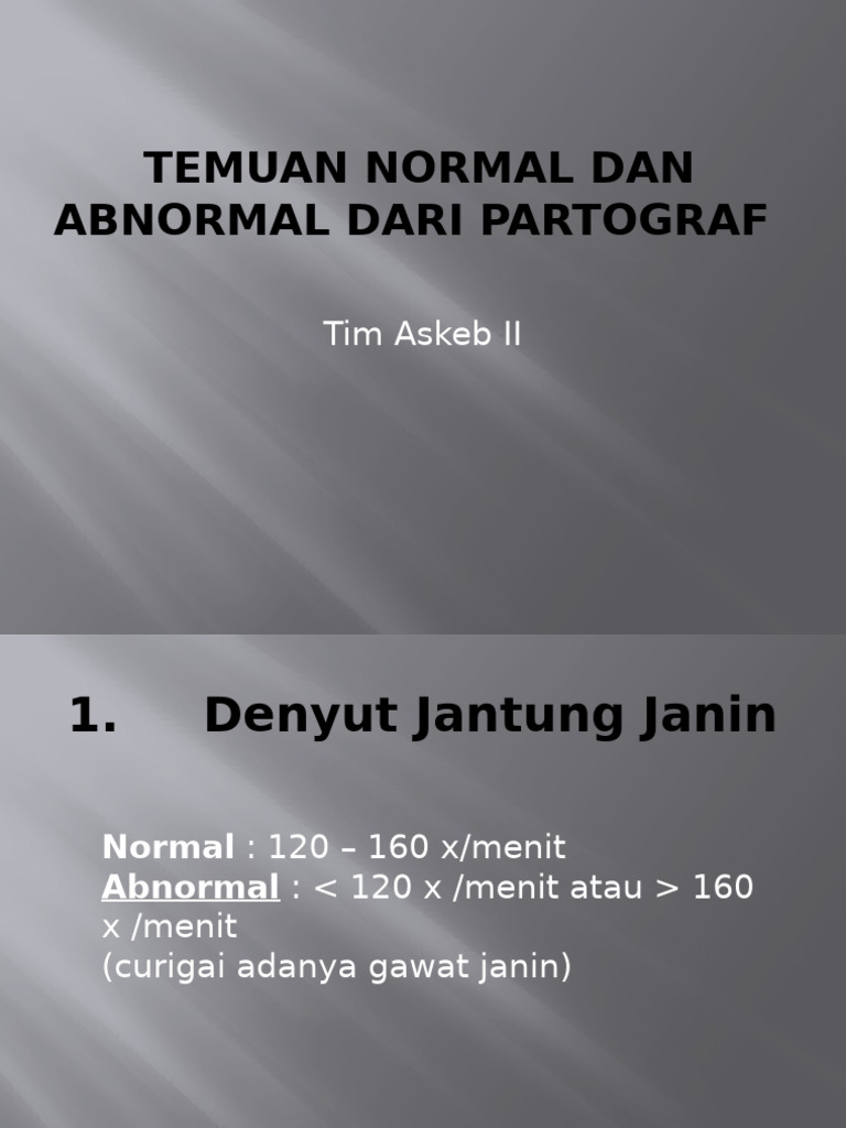 Temuan Normal dan Abnormal dari Partograf | PDF