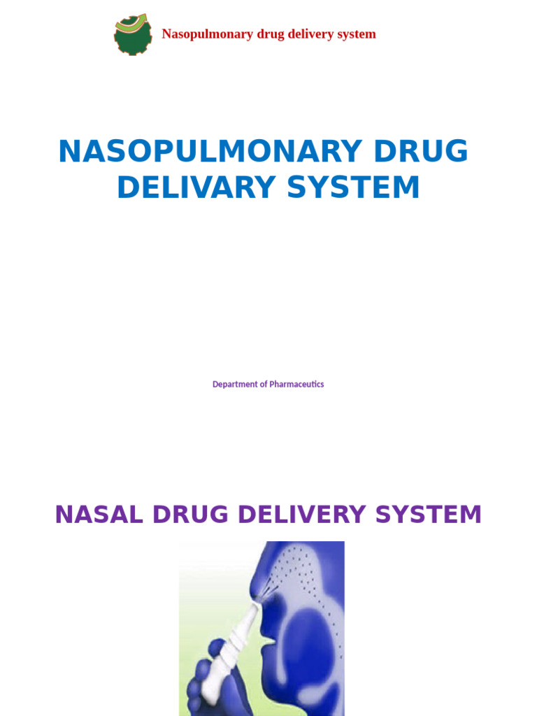 Nasopulmonary DDS NDDS | PDF | Respiratory Tract | Pharmaceutical Formulation