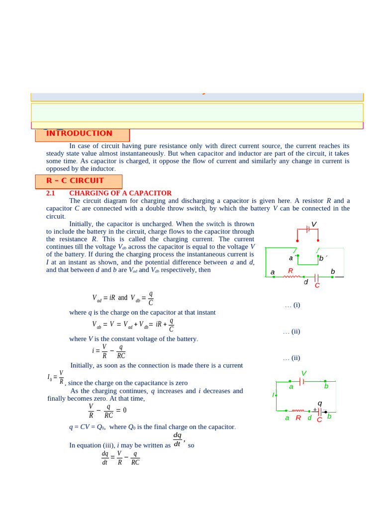 5 Transient Current Circuit And Alternating Current Circuit Pdf Electrical Network Capacitor
