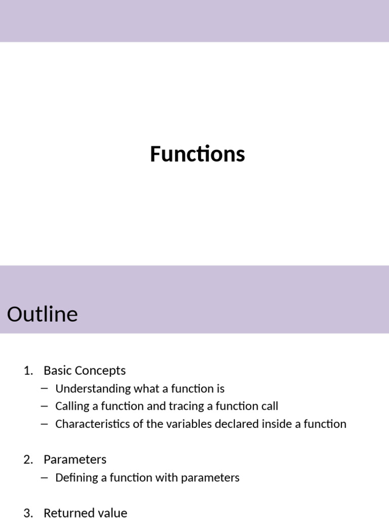 Functions | PDF | Parameter (Computer Programming) | Computer Programming