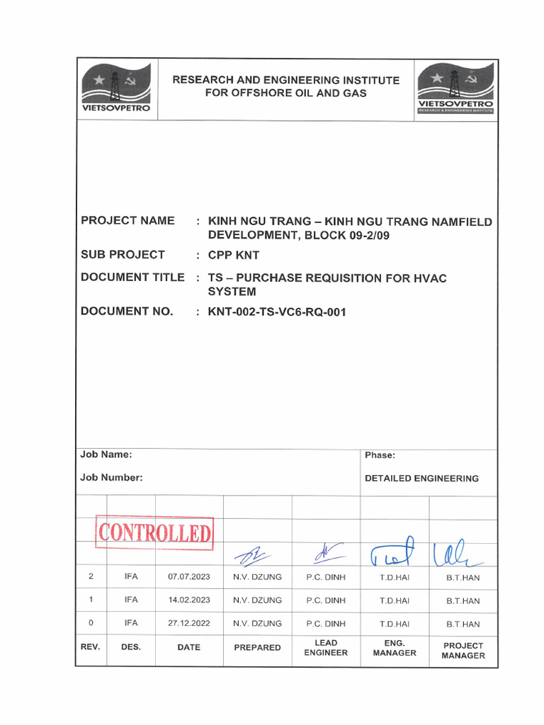 KNT-002-TS-VC6-RQ-001 - 2 - TS - Purchase Requisition For Hvac System | PDF | Duct (Flow ...