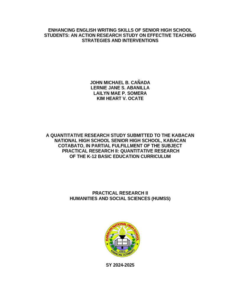 Enhancing English Writing Skills in High School | PDF | Methodology ...