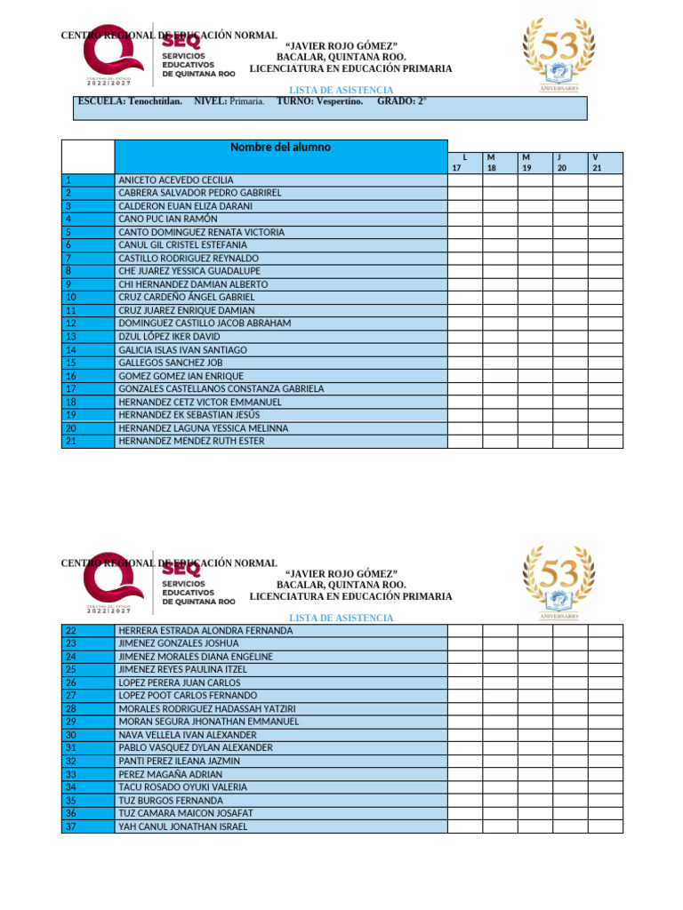 Lista de Asistencia-3A (4) | PDF