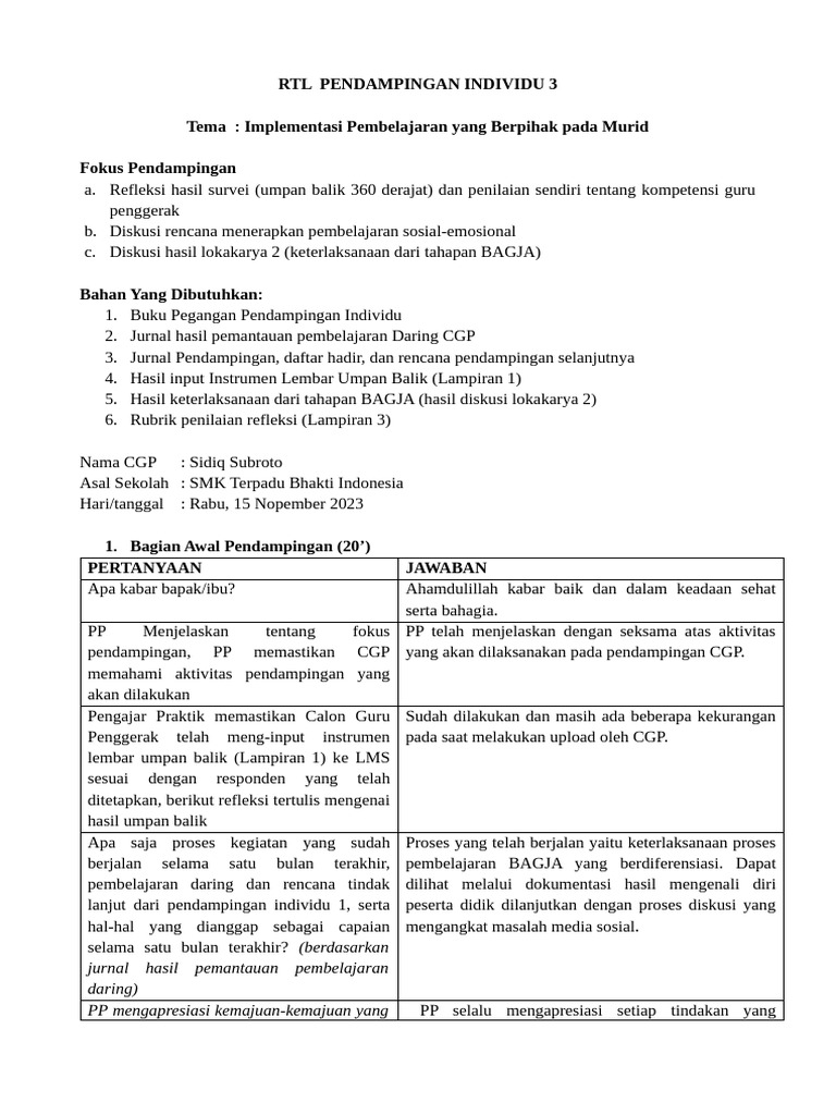 RTL Pi 3 Pak Sidiq SMK Tbi | PDF | Bisnis