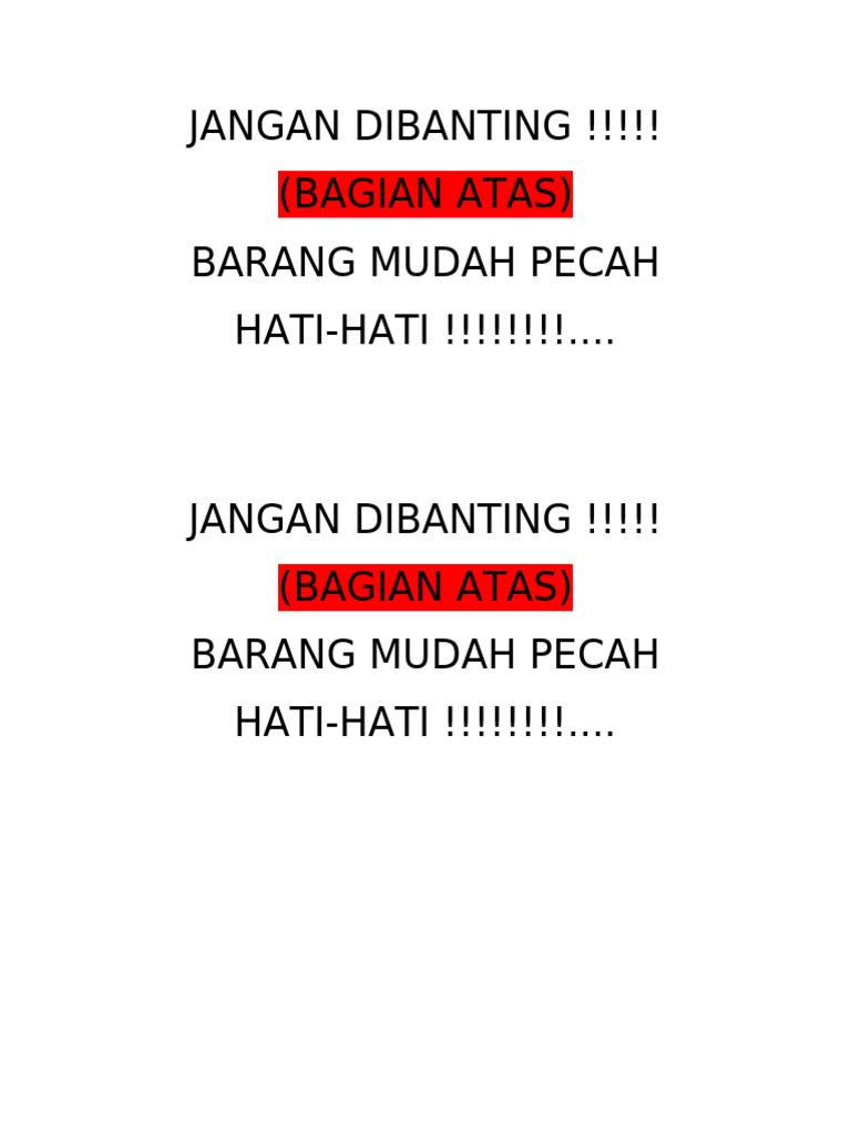 Jangan Dibanting | PDF