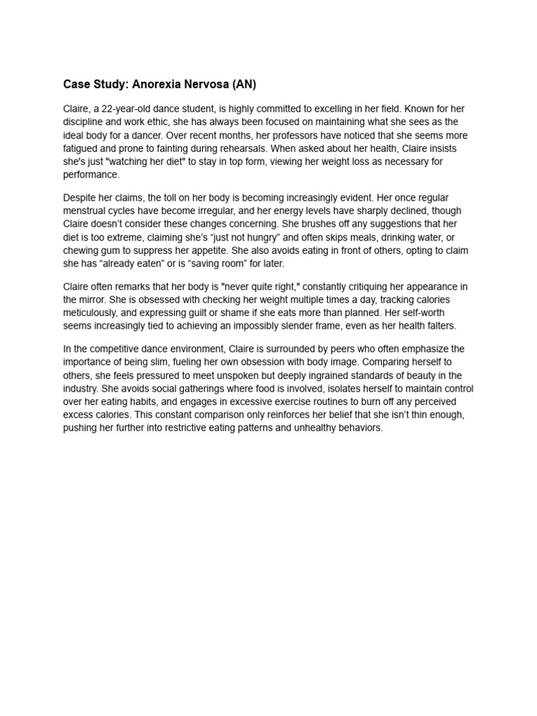 Anorexia Nervosa Case Study: Claire's Struggle | PDF | Self-Improvement ...