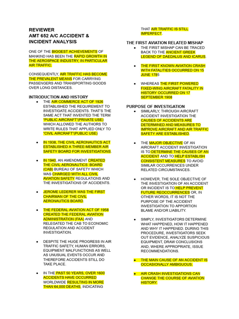 Reviewer Amt 652 | PDF | Aviation Accidents And Incidents | Aviation