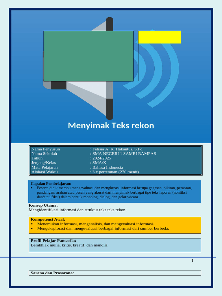 Evaluasi dan Analisis Teks Rekon | PDF