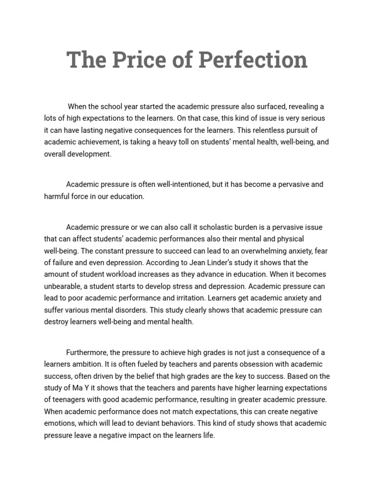Academic Pressure's Impact on Students | PDF | Learning | Anxiety
