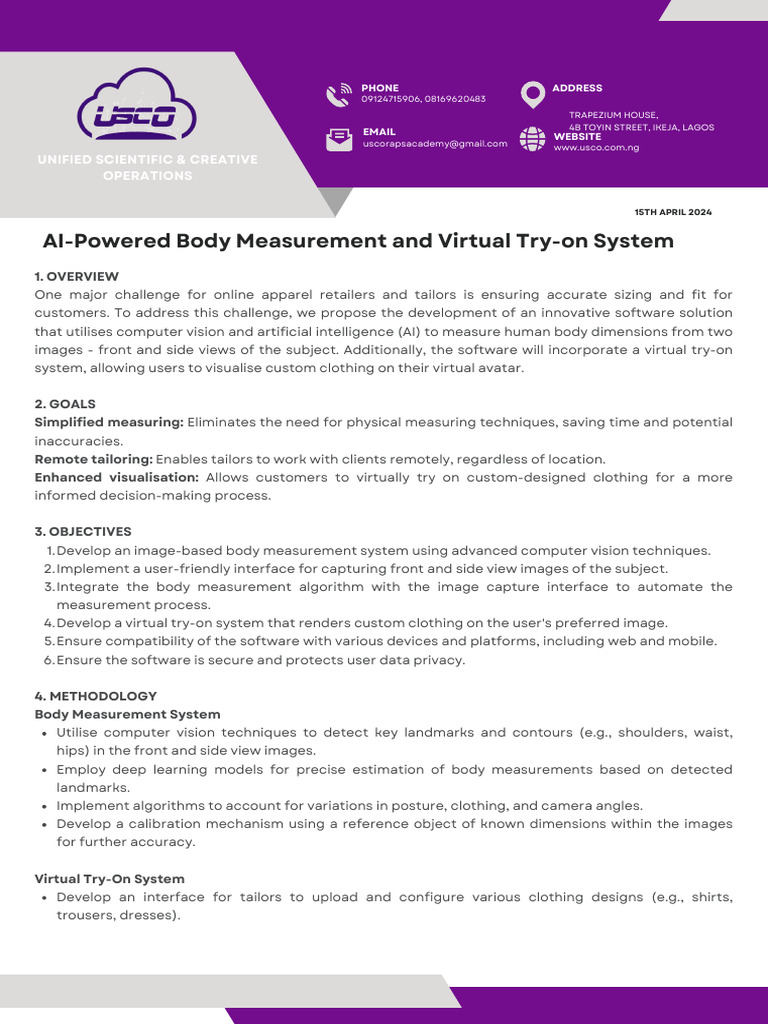 Ai Virtual Try-On Proposal | PDF | Usability | Computer Vision